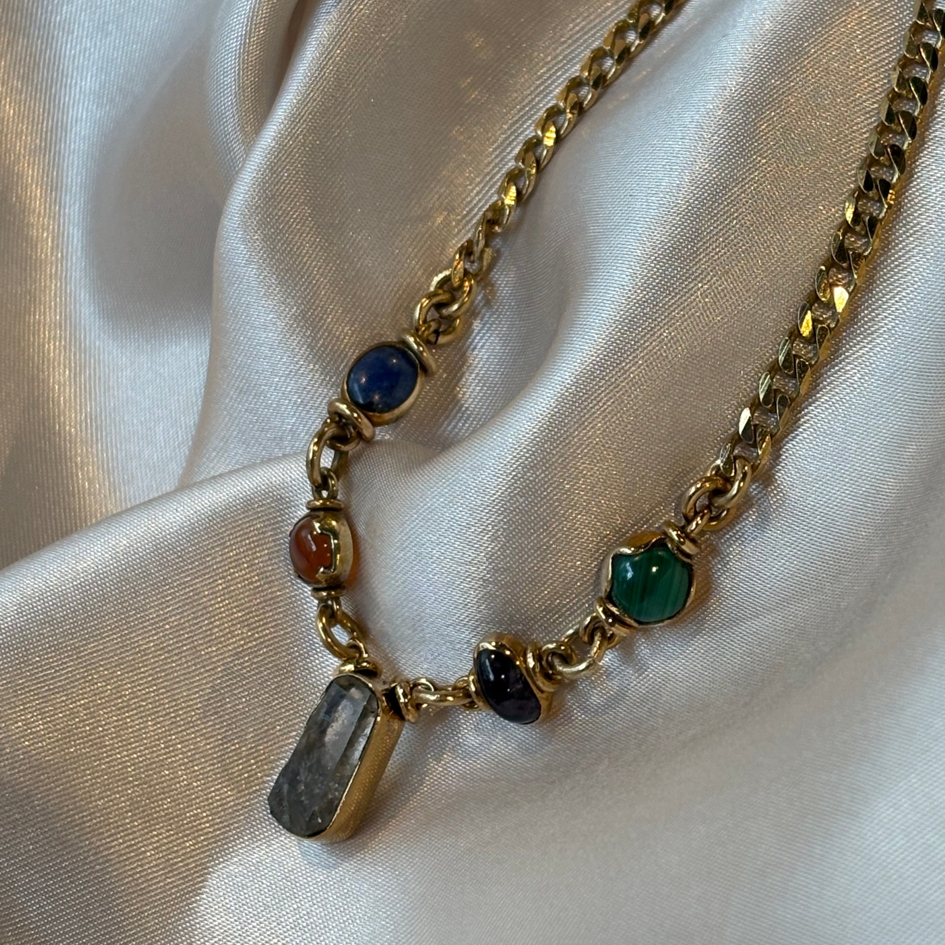 Multi Stone Curb Chain Necklace – JV Studios & Boutique